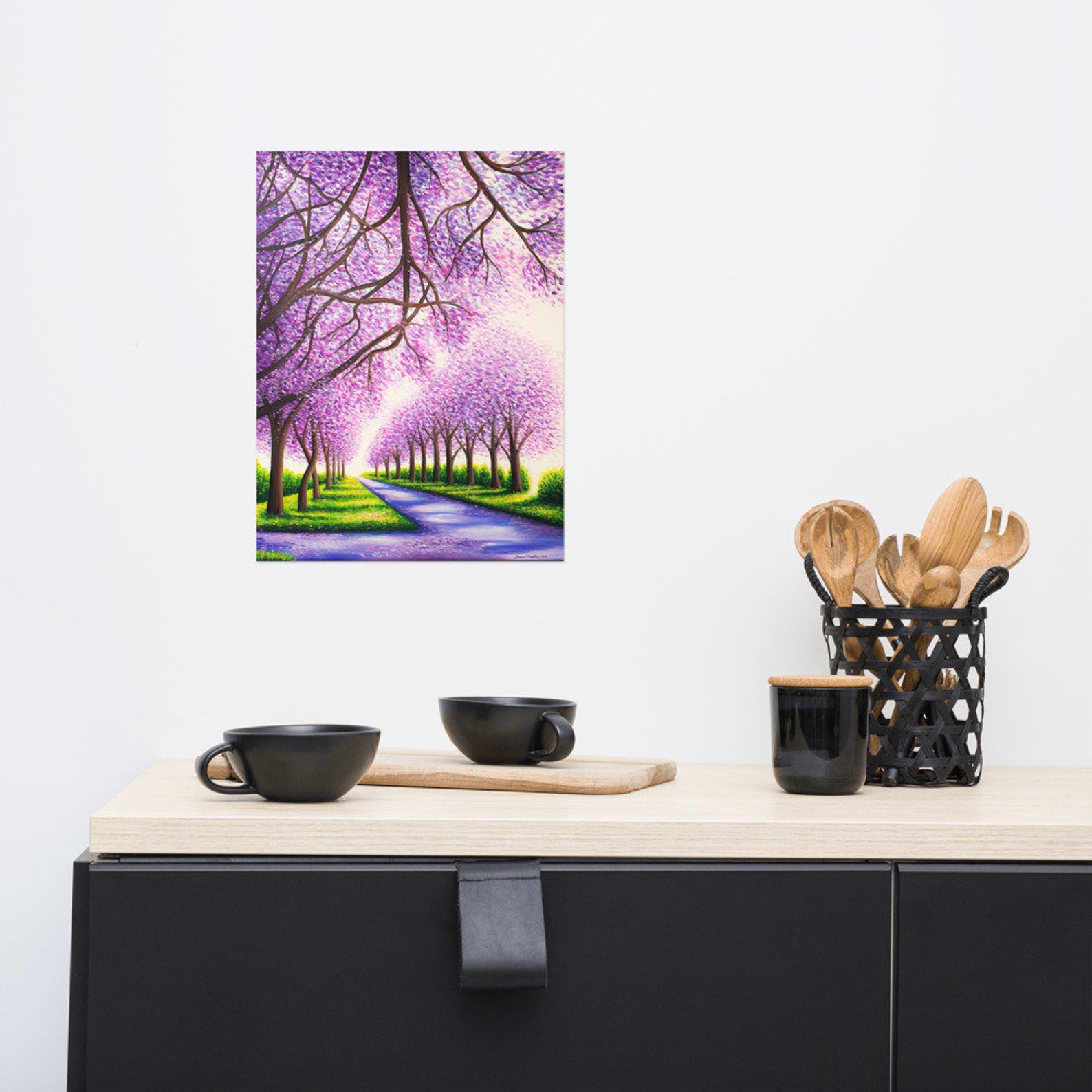 Jacaranda Road Art Print: Purple Tree Landscape Poster - Etsy