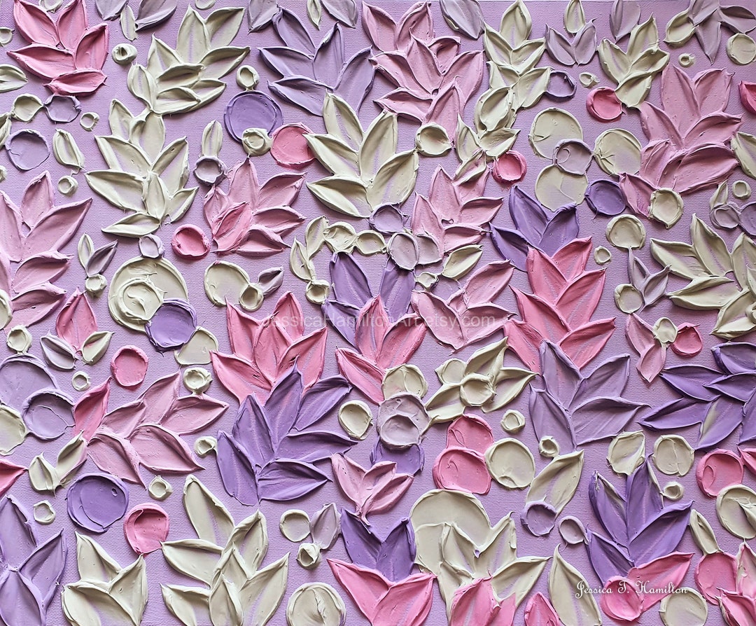 Original Painting Purple Breeze Textured Canvas Wall Art 3D - Etsy