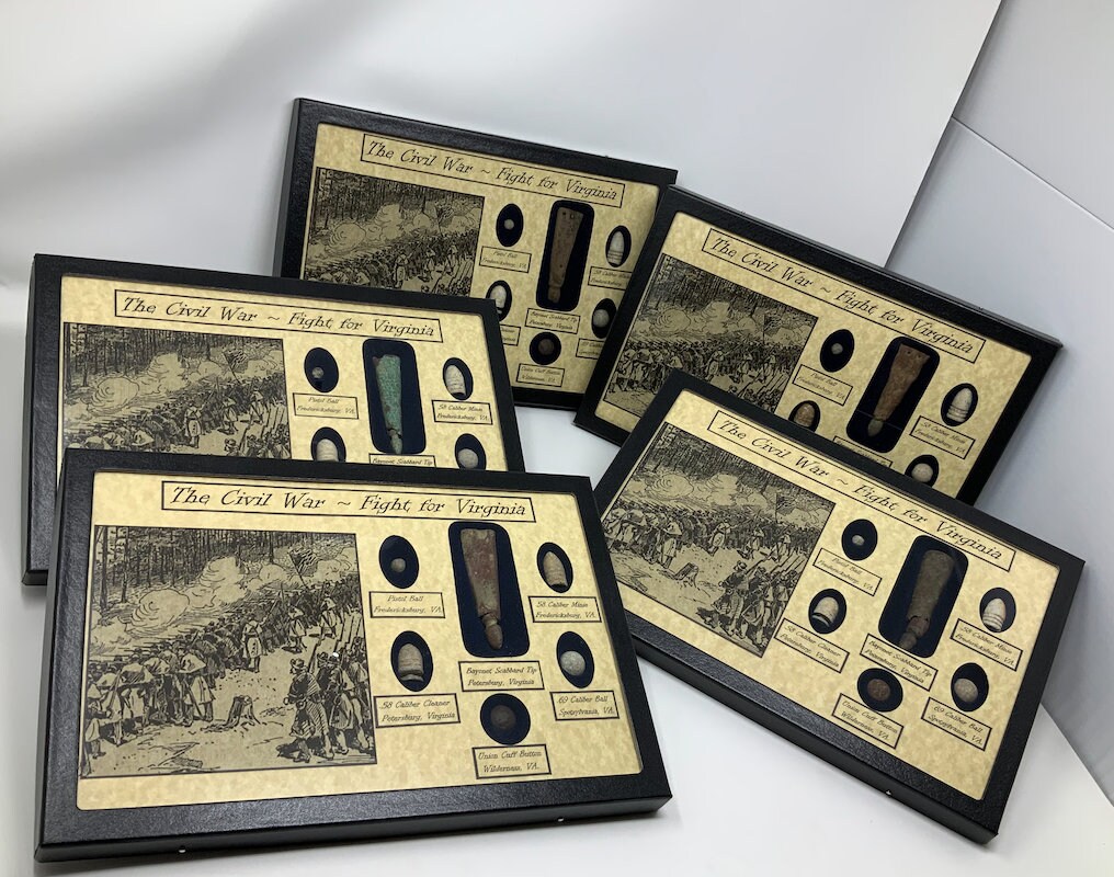 The Civil War ~ Fight for Virginia Glass Topped Display Case With ...