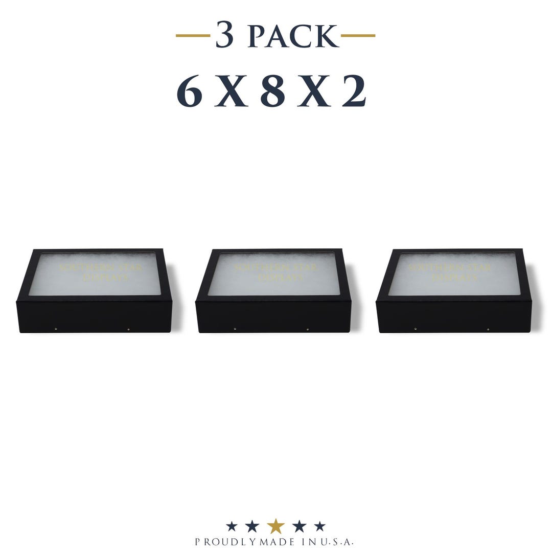 3 Pack of Riker Display Cases 6 X 8 X 2