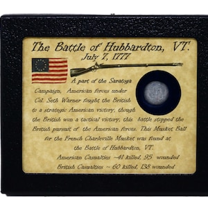 The Battle of Hubbardton, VT Revolutionary War Relic in Display Case ...