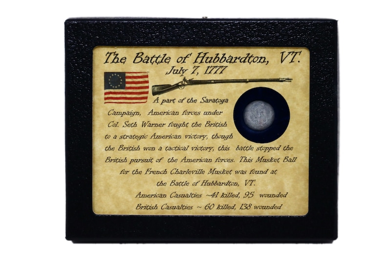 The Battle of Hubbardton, VT Revolutionary War Relic in Display Case ...