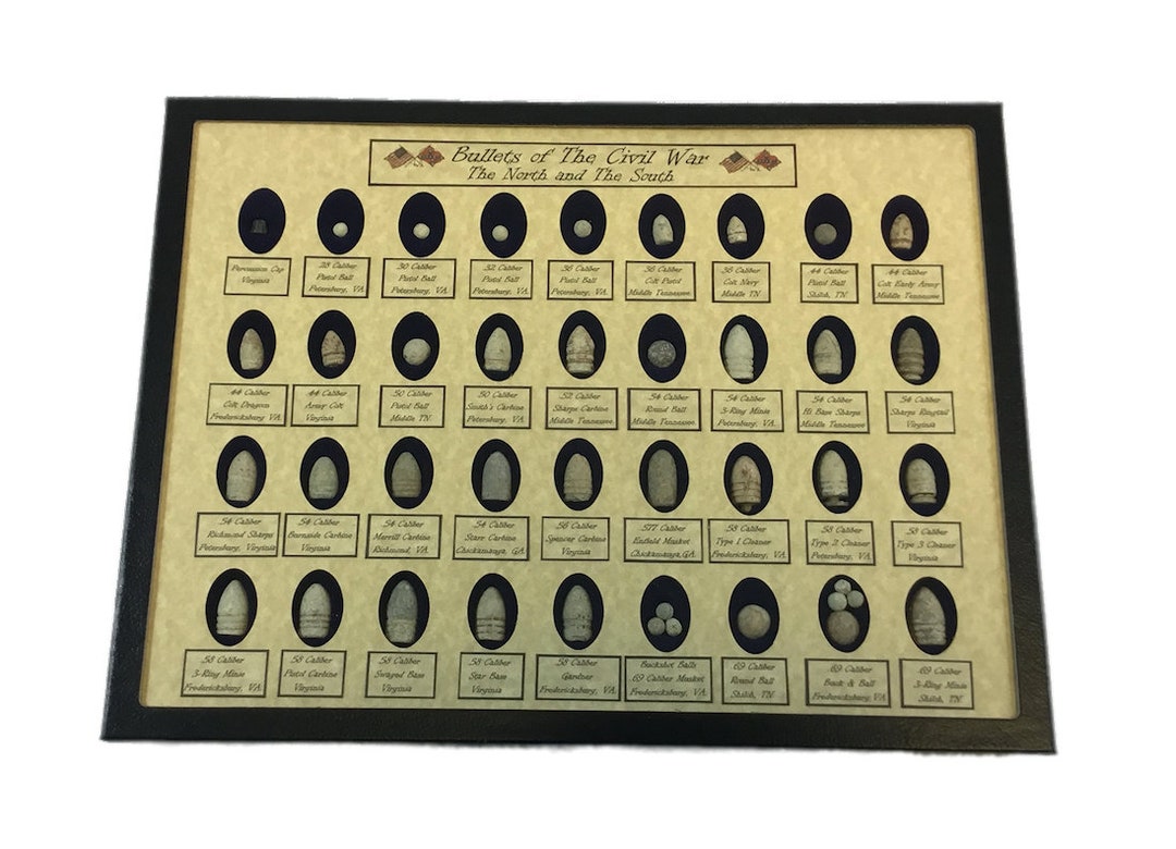 Civil War Relics 36 Authentic Artifacts in Matted Display Case 12 X 16 ...