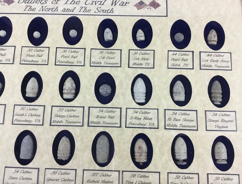 Civil War Relics 36 Authentic Artifacts in Matted Display Case 12 X 16 ...