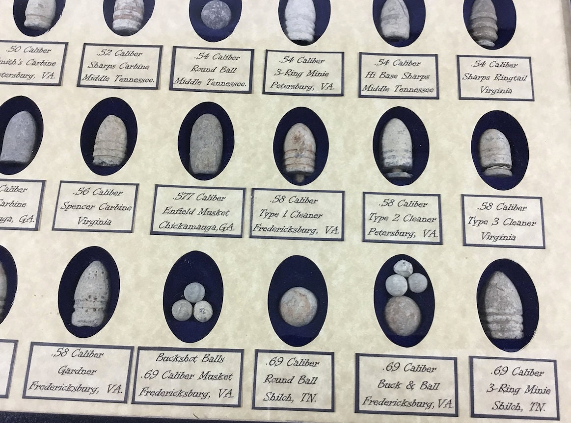 Civil War Relics 36 Authentic Artifacts in Matted Display Case 12 X 16 ...