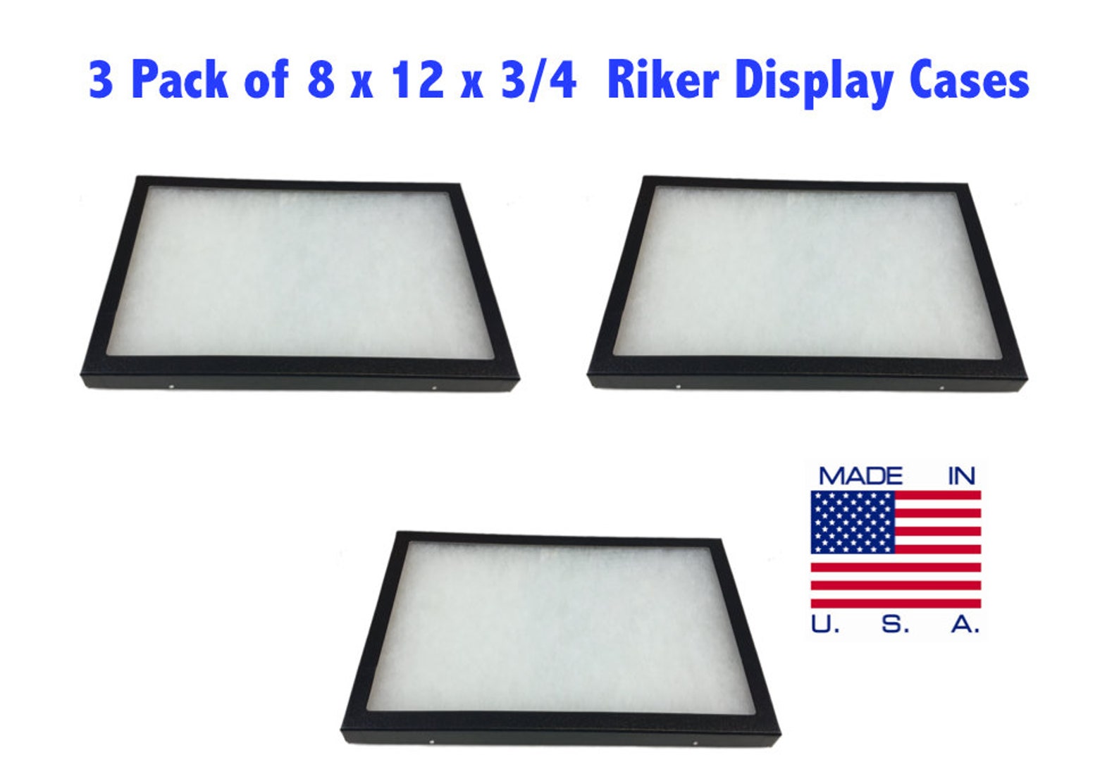 3 Pack of Riker Display Cases 8 X 12 X 3/4 for Collectibles - Etsy