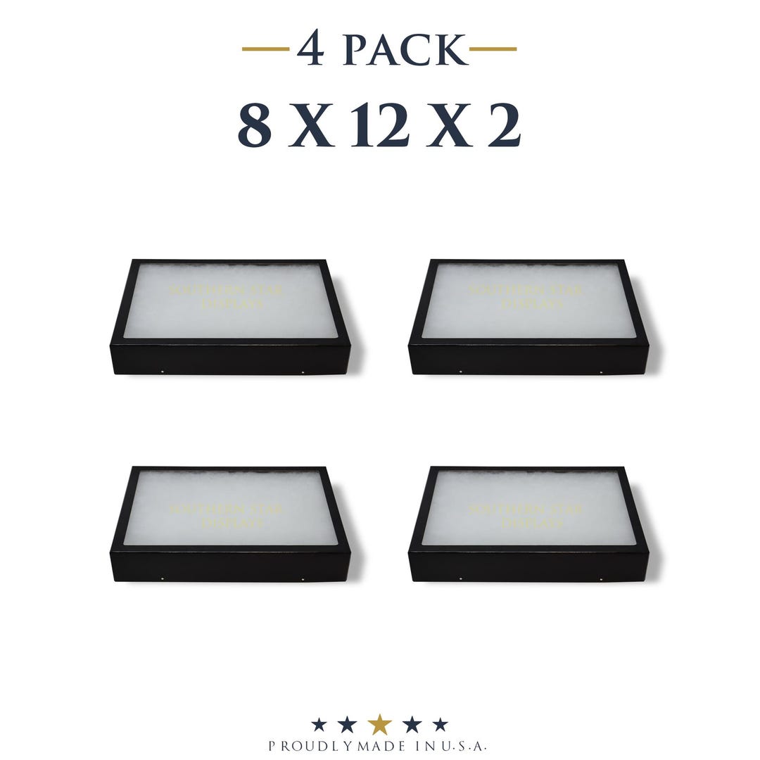 4 Pack of Riker Display Cases 8 X 12 X 2 for Collectibles Arrowheads ...
