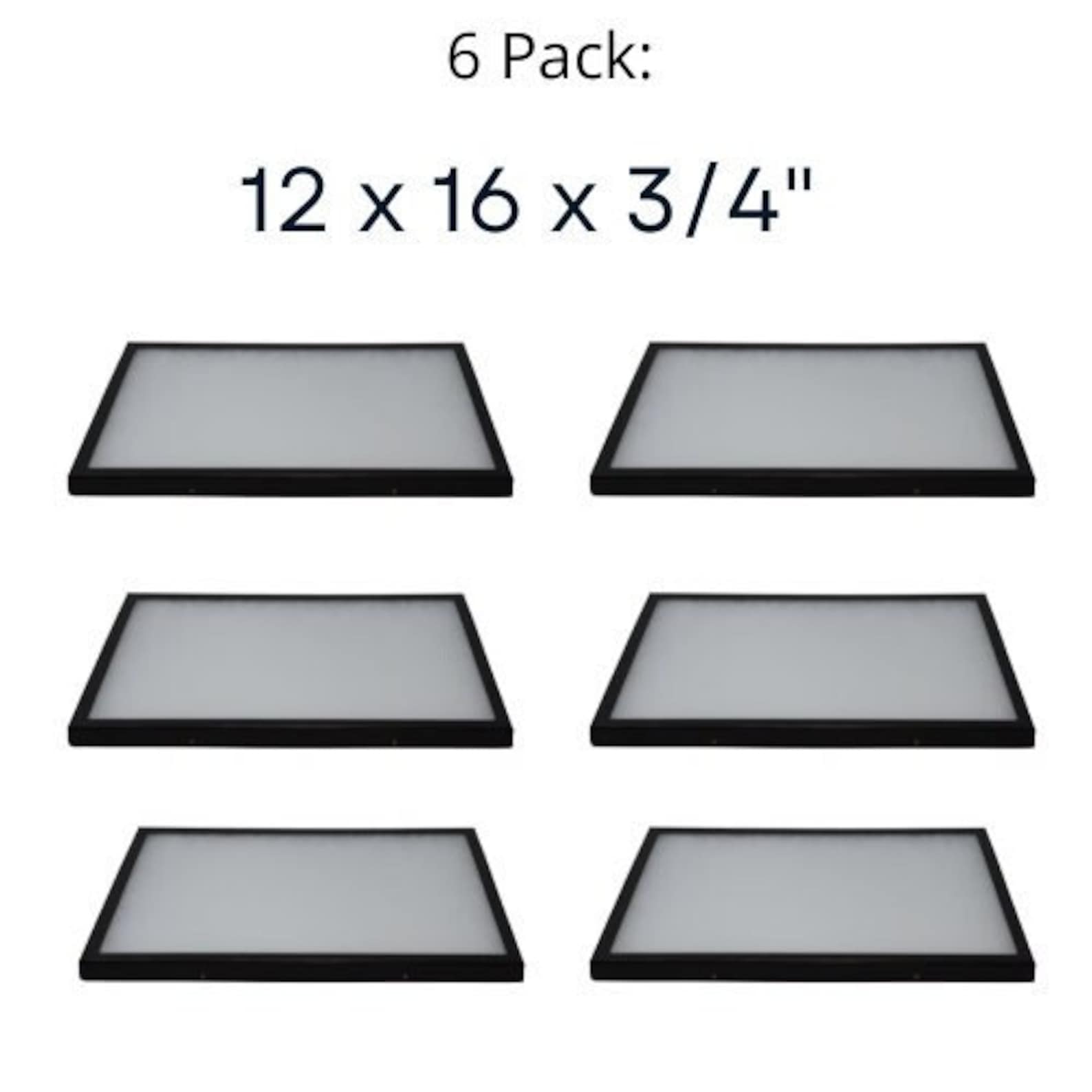 6 Pack of Riker Display Cases 12 X 16 X 3/4 for Collectibles Jewelry ...