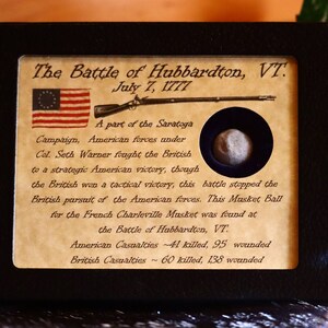 The Battle of Hubbardton, VT Revolutionary War Relic in Display Case ...