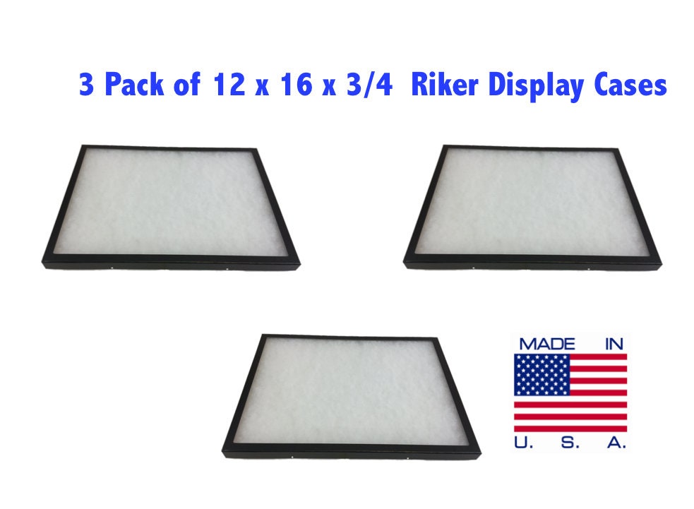 3 Pack of Riker Display Cases 12 x 16 x 3/4 for Collectibles | Etsy