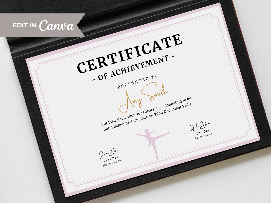 Editable Dancer Certificate, Dancer Recital Participation Award - Etsy