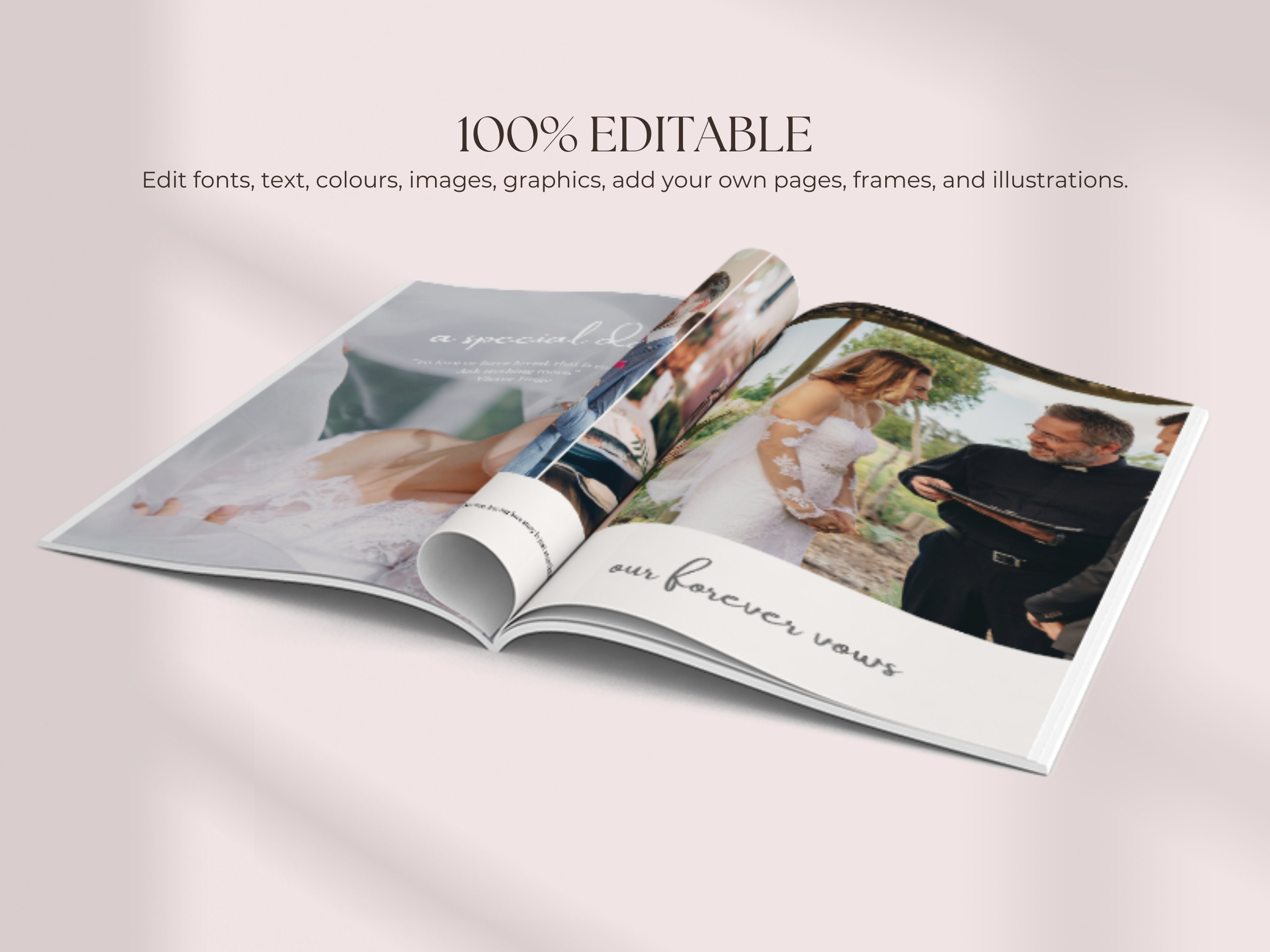 Editable Wedding Photo Magazine - A4, Wedding Album Design, Wedding ...