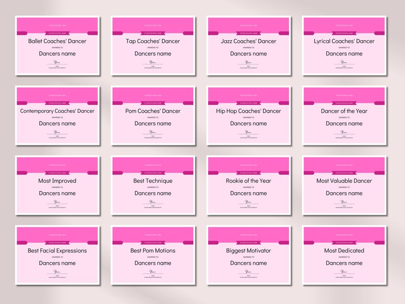 26 Editable Dance Certificates With Your Logo, Best Overall Dancer, Tap ...