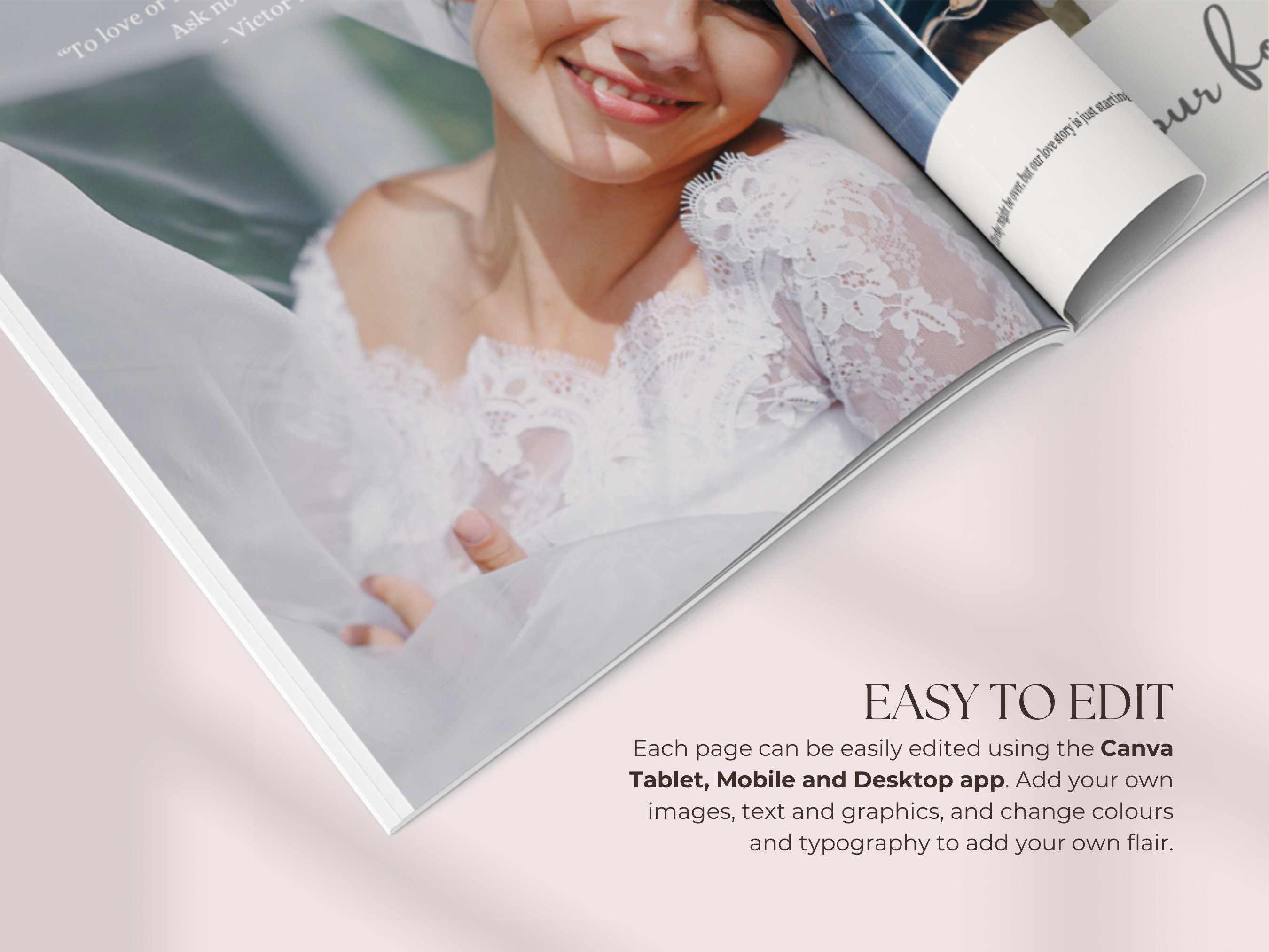 Editable Wedding Photo Magazine - A4, Wedding Album Design, Wedding ...