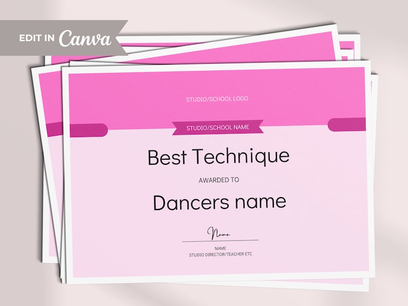 26 Editable Dance Certificates With Your Logo, Best Overall Dancer, Tap ...
