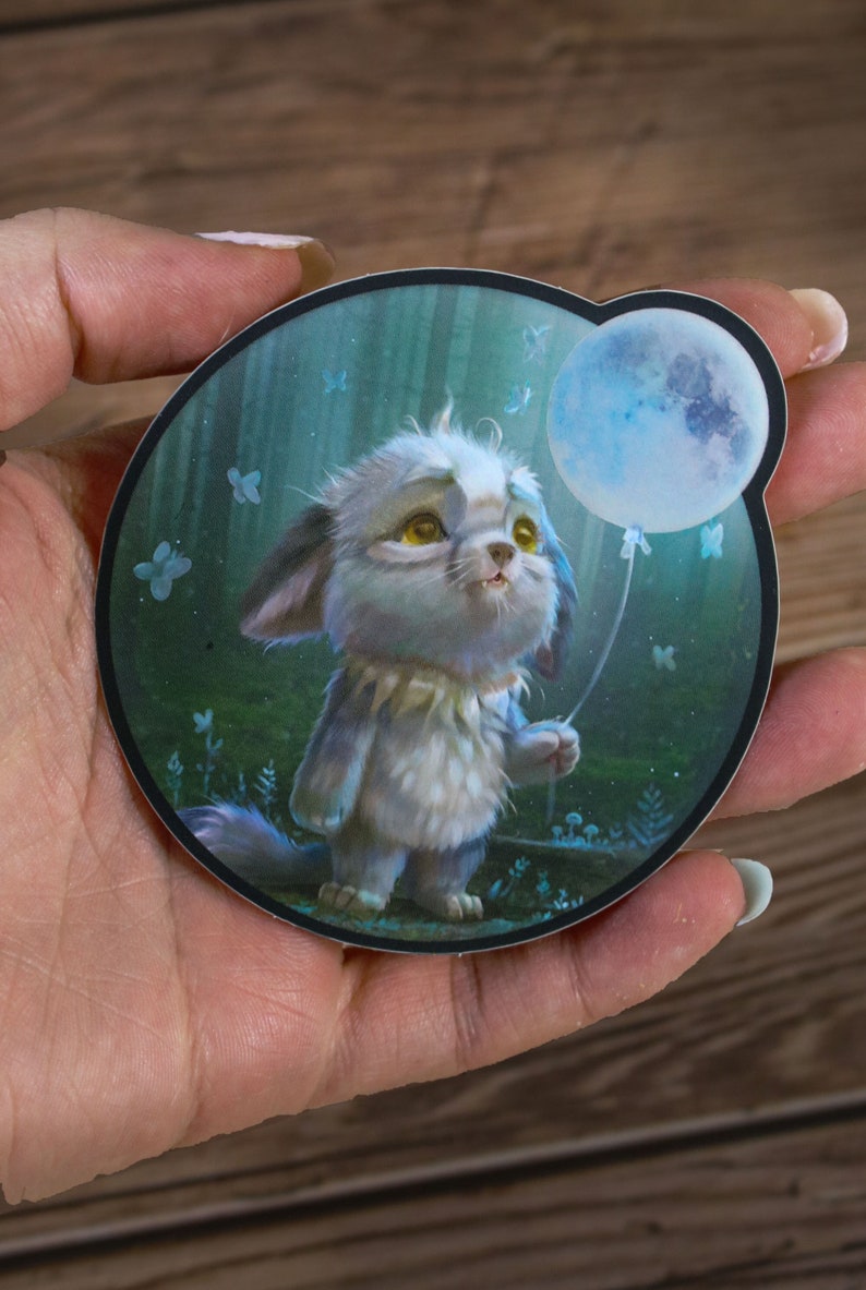Cute Wolf Full Moon Werewolf Holographic Vinyl Sticker - Etsy