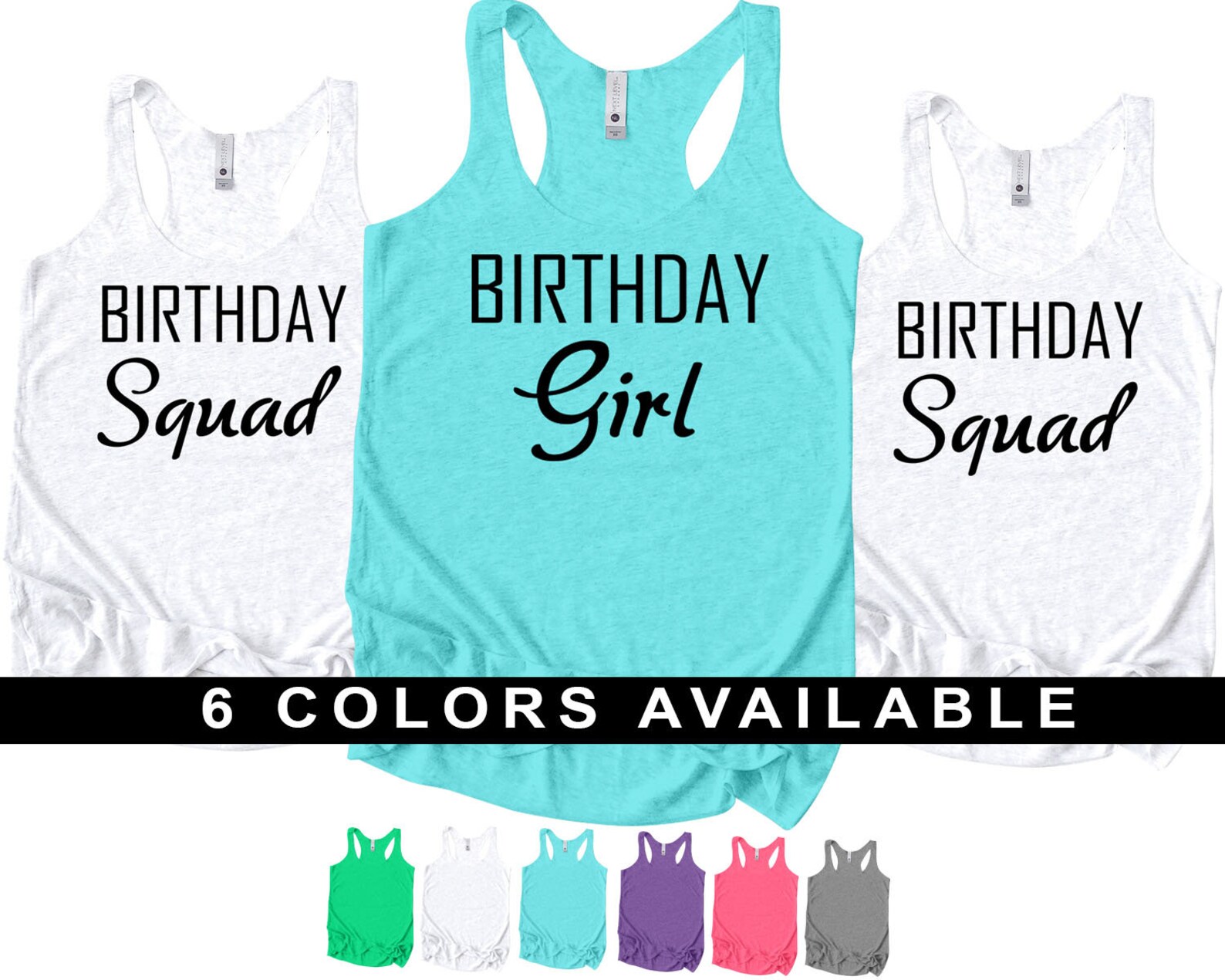 Birthday Girl Tank Birthday Squad Tanks Womens Birthday Party - Etsy