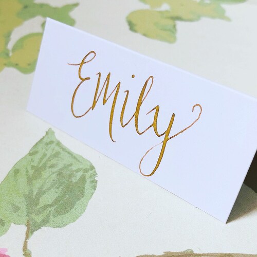 Acrylic Name Tags Wedding Place Cards Gold Foil Leaf Party - Etsy
