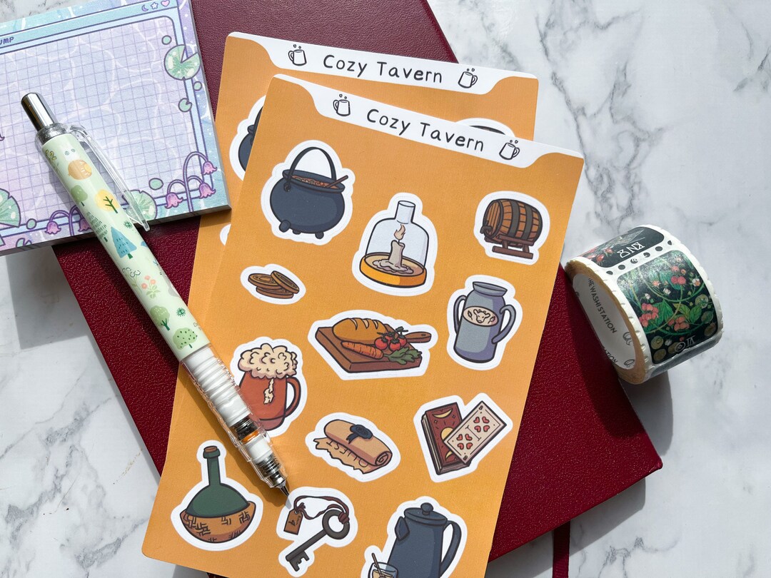 Cozy Tavern Matte 4x6 Sticker Sheet Weather Resistant Fantasy TTRPG Dnd ...