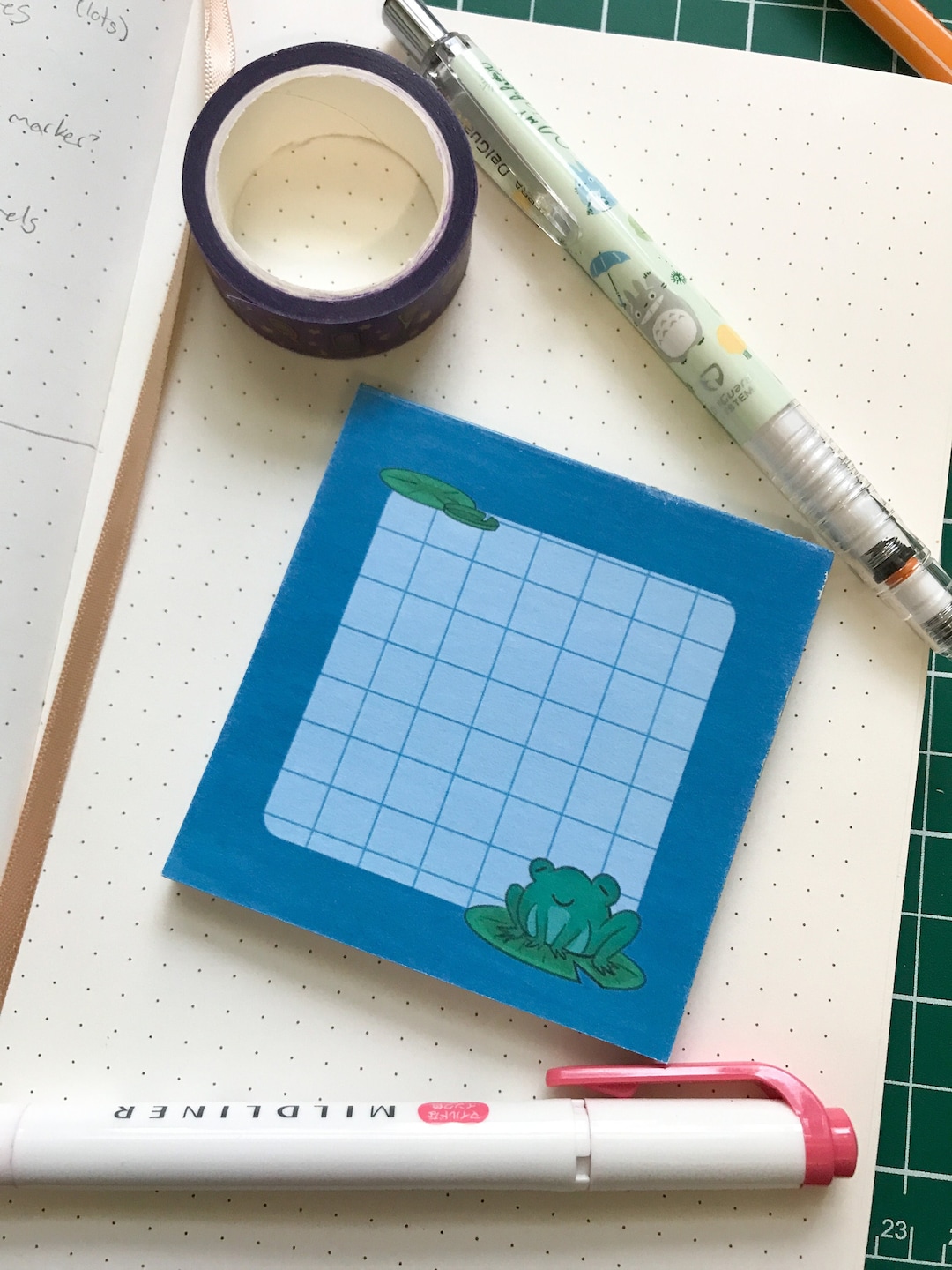 Misprint on the Lily Pad Cute Frog Grid Memo Pad 3x3 Memo Pad 50 Sheet ...