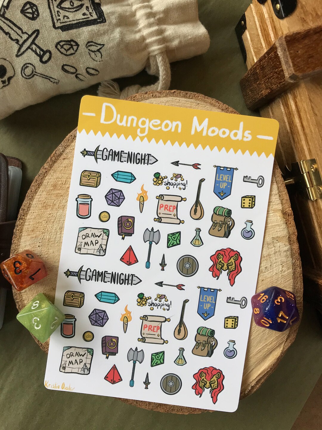 Dungeon Moods Dungeons and Dragons Matte Sticker Sheet Stickers for ...