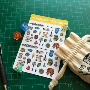 Dungeon Moods Dungeons and Dragons Matte Sticker Sheet Stickers for ...
