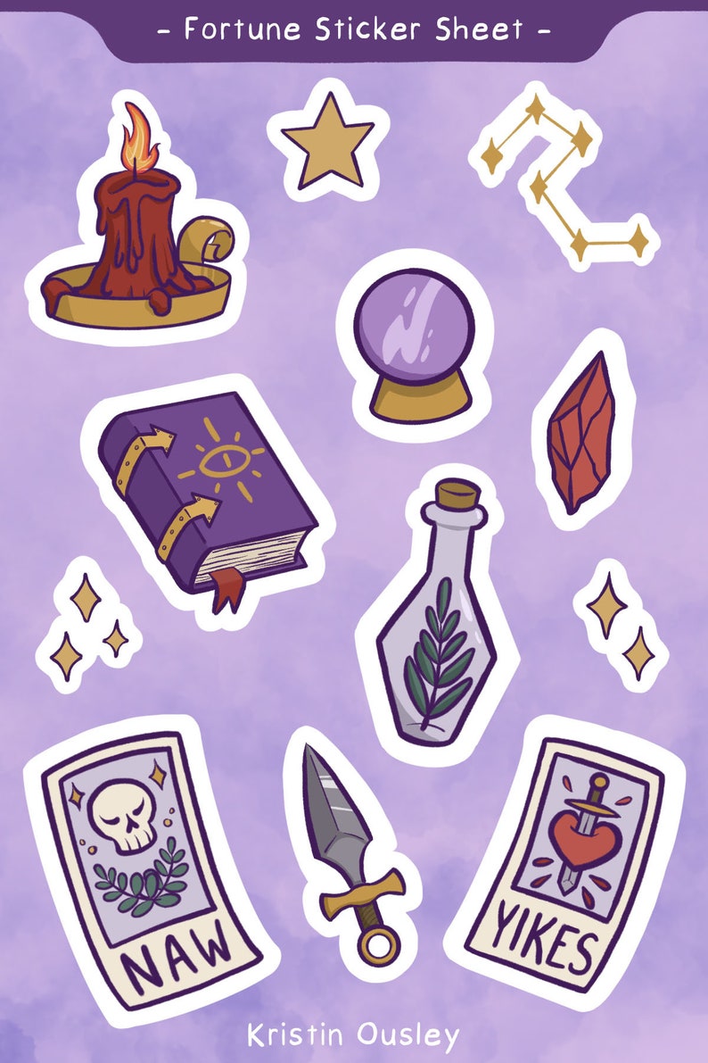Fortune Sticker Sheet Fortune Telling Stickers Matte - Etsy