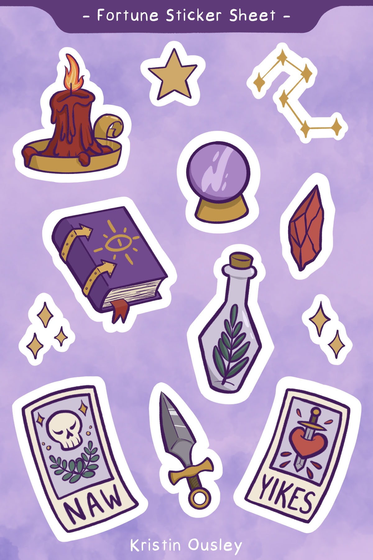 Fortune Sticker Sheet Fortune Telling Stickers Matte - Etsy