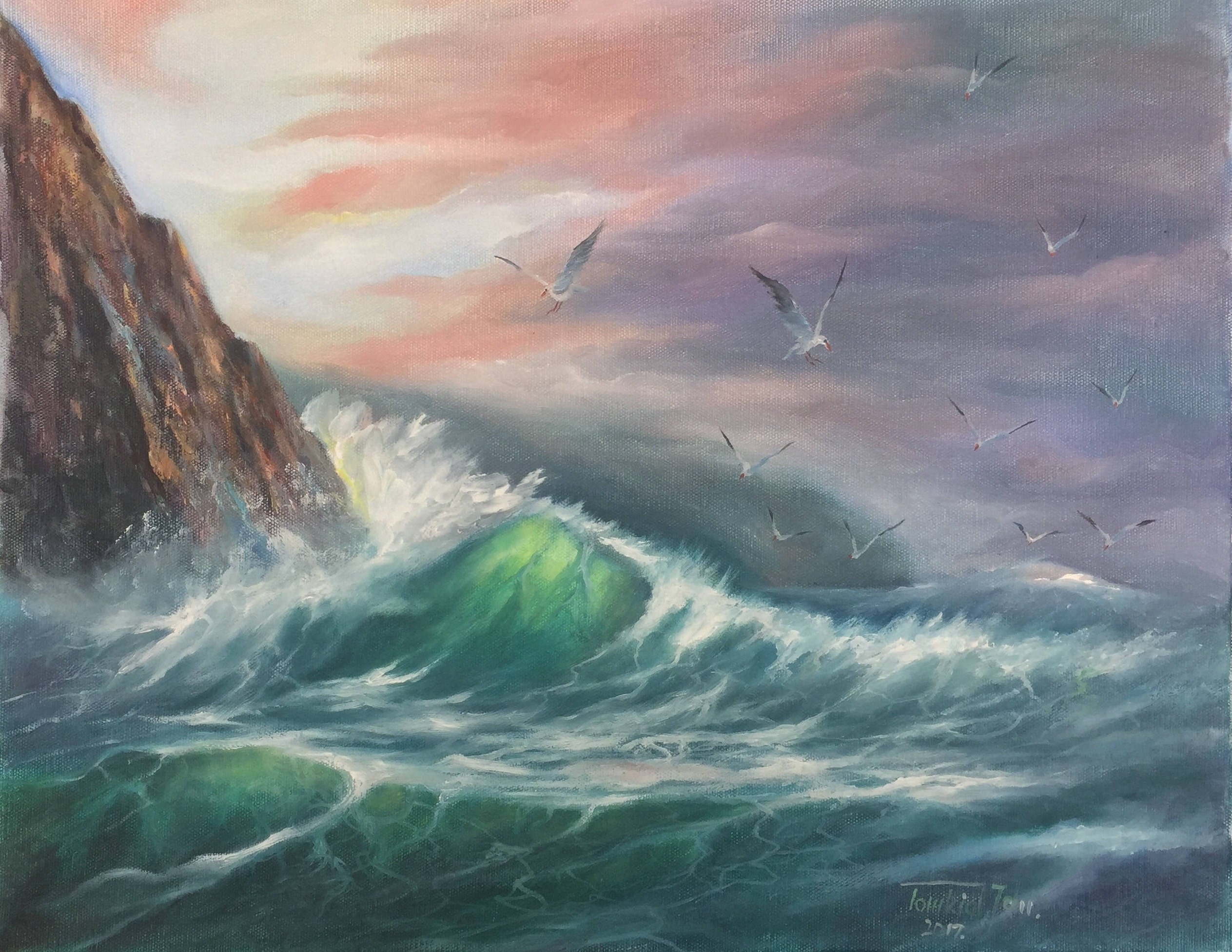 Ocean Tides Original Hand Painting - Etsy UK