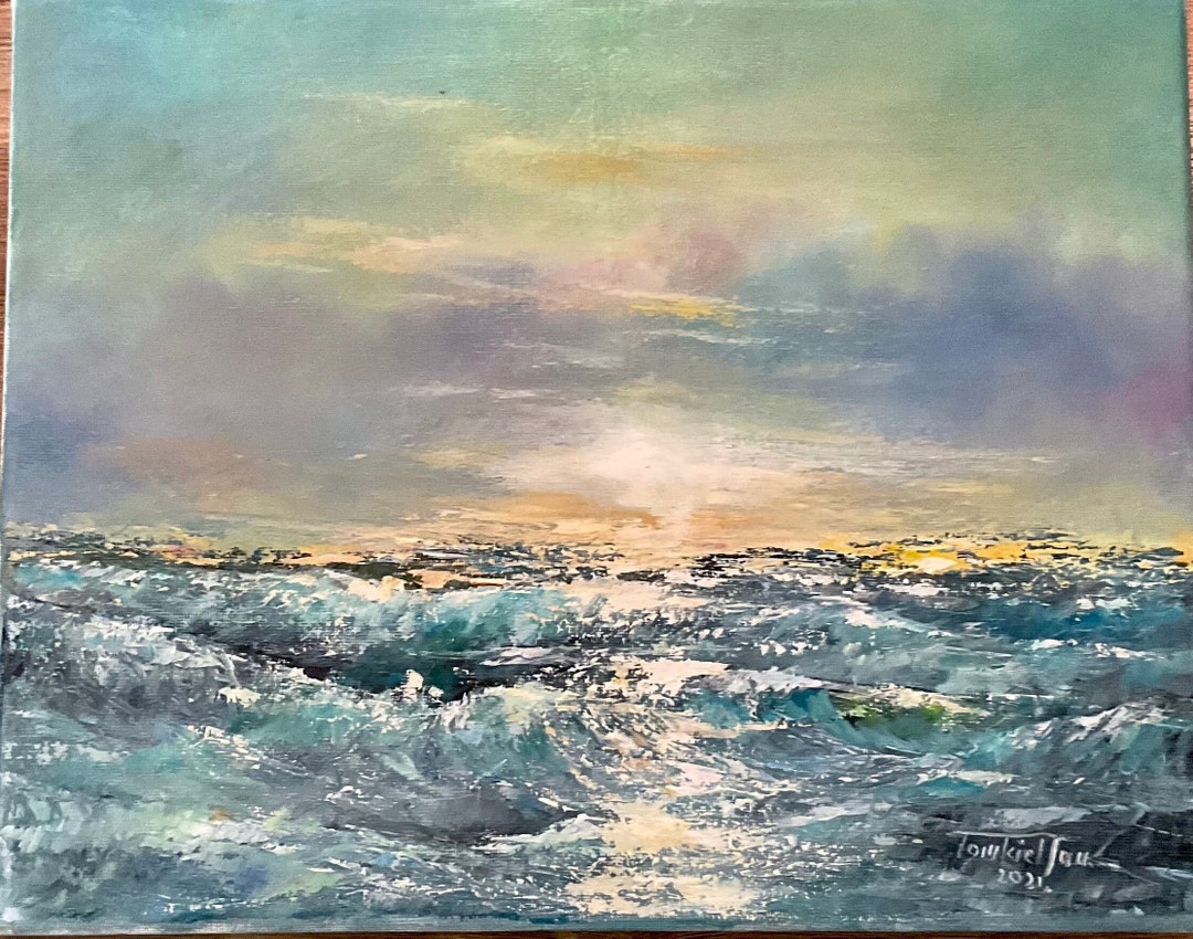Ocean Scenery Painting, Original Hand Painted, Oil Painting on ...