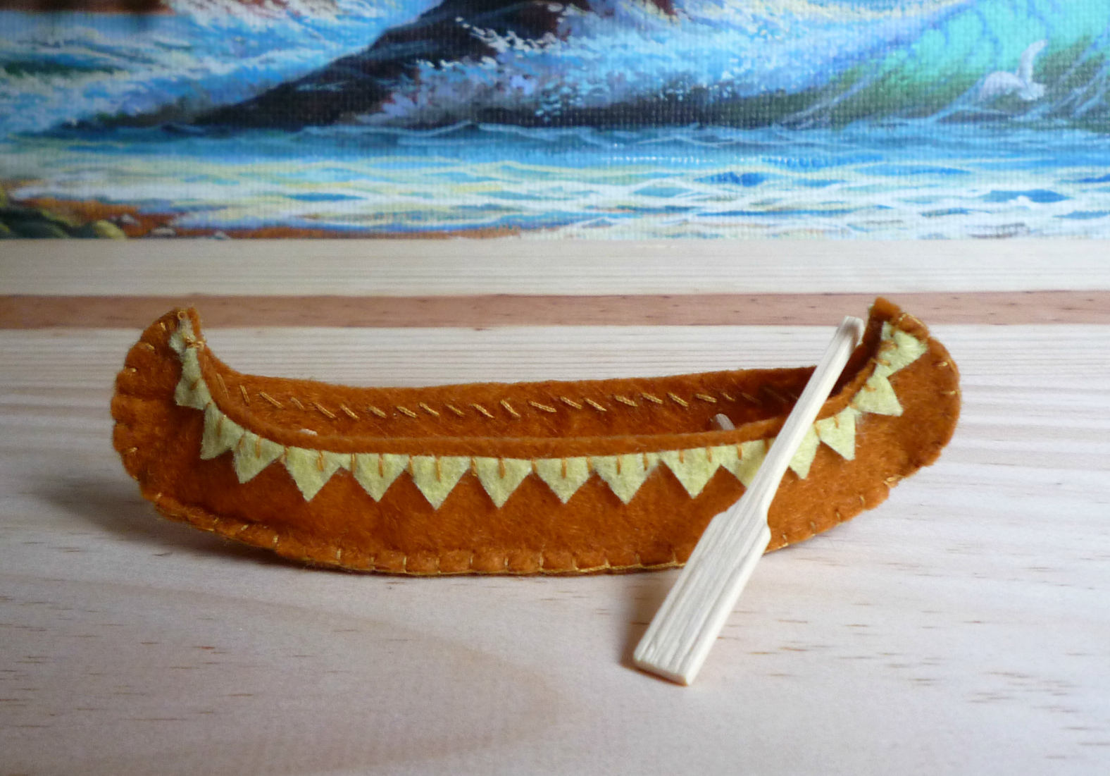 Felt Canoe Felt Boat Ornament, River Canoe Felt Christmas Ornament ...