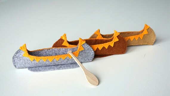 Felt Boat Ornament River-bend Canoe Blue Felt Christmas | Etsy