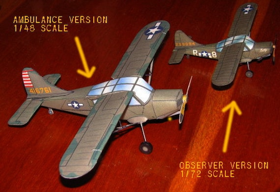 Stinson L-5 Paper Model 1/48 Scale WWII Aircraft Model | Etsy