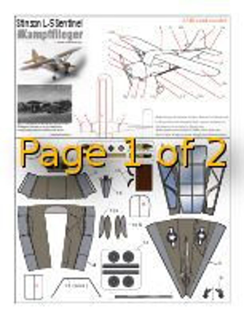 Stinson L-5 Paper Model 1/48 Scale WWII Aircraft Model - Digital PDF to ...