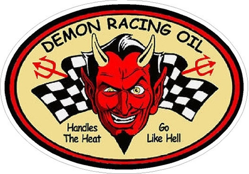 Demon Racing Oil Vintage Drag Racing Window Bumper sticker | Etsy