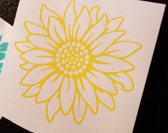 Sunflower decal | Etsy