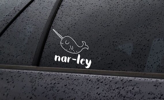 Narwhal Sticker Nar-ley Nautical Decal Beachy Gnarly | Etsy