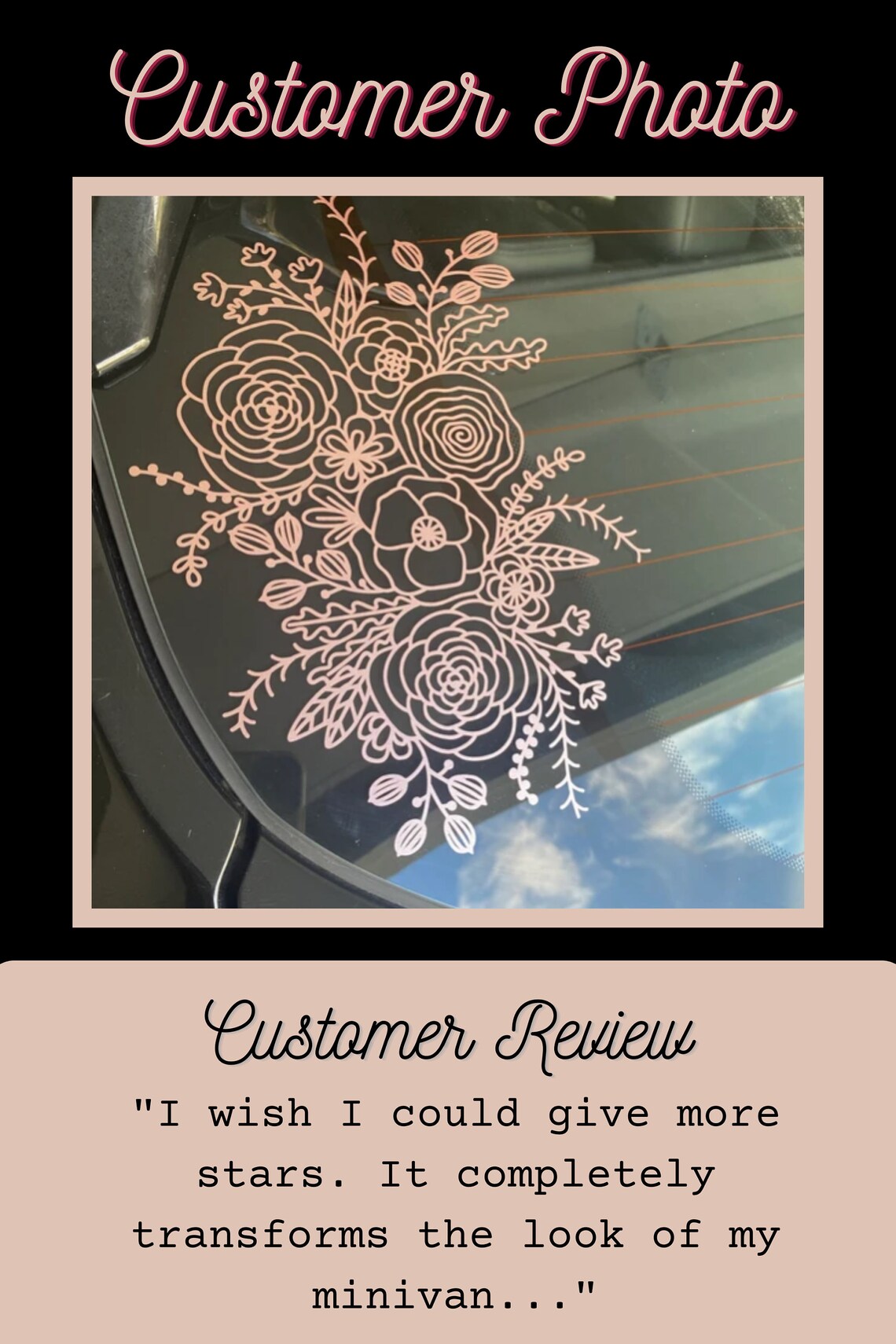 Floral Bushel Intricate Detailed Flowers Premium Vinyl Car - Etsy