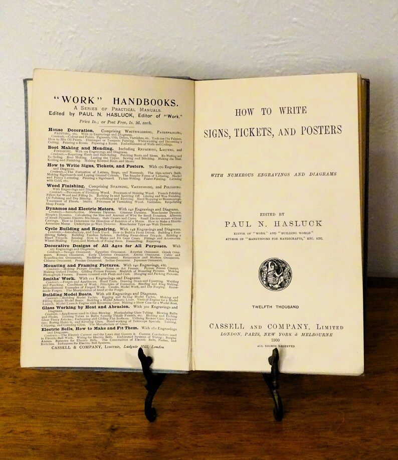 How to Write Signs, Tickets and Posters by Paul Hasluck - Etsy UK