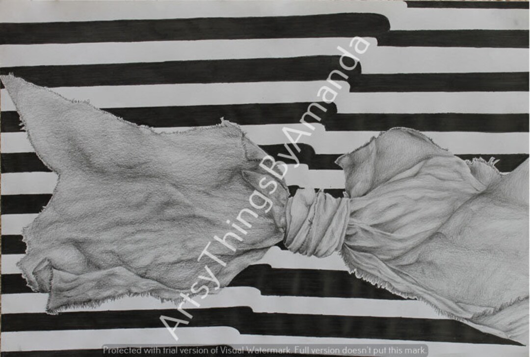 Knotted Cloth Drawing ~ Pencil - Etsy