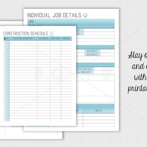 Blue New Home Building Construction Planner & Organizer - Over 60 ...