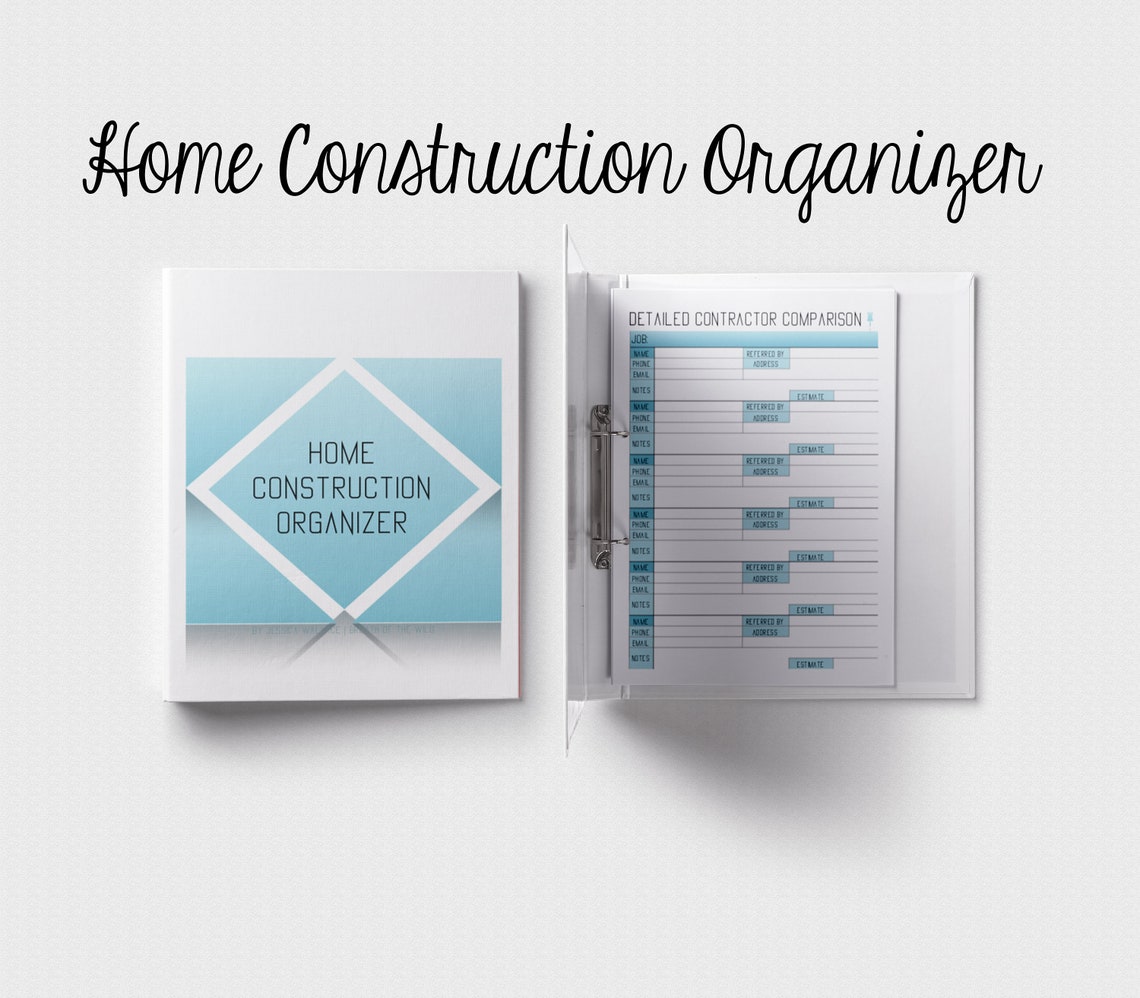 Blue New Home Building Construction Planner & Organizer Over - Etsy