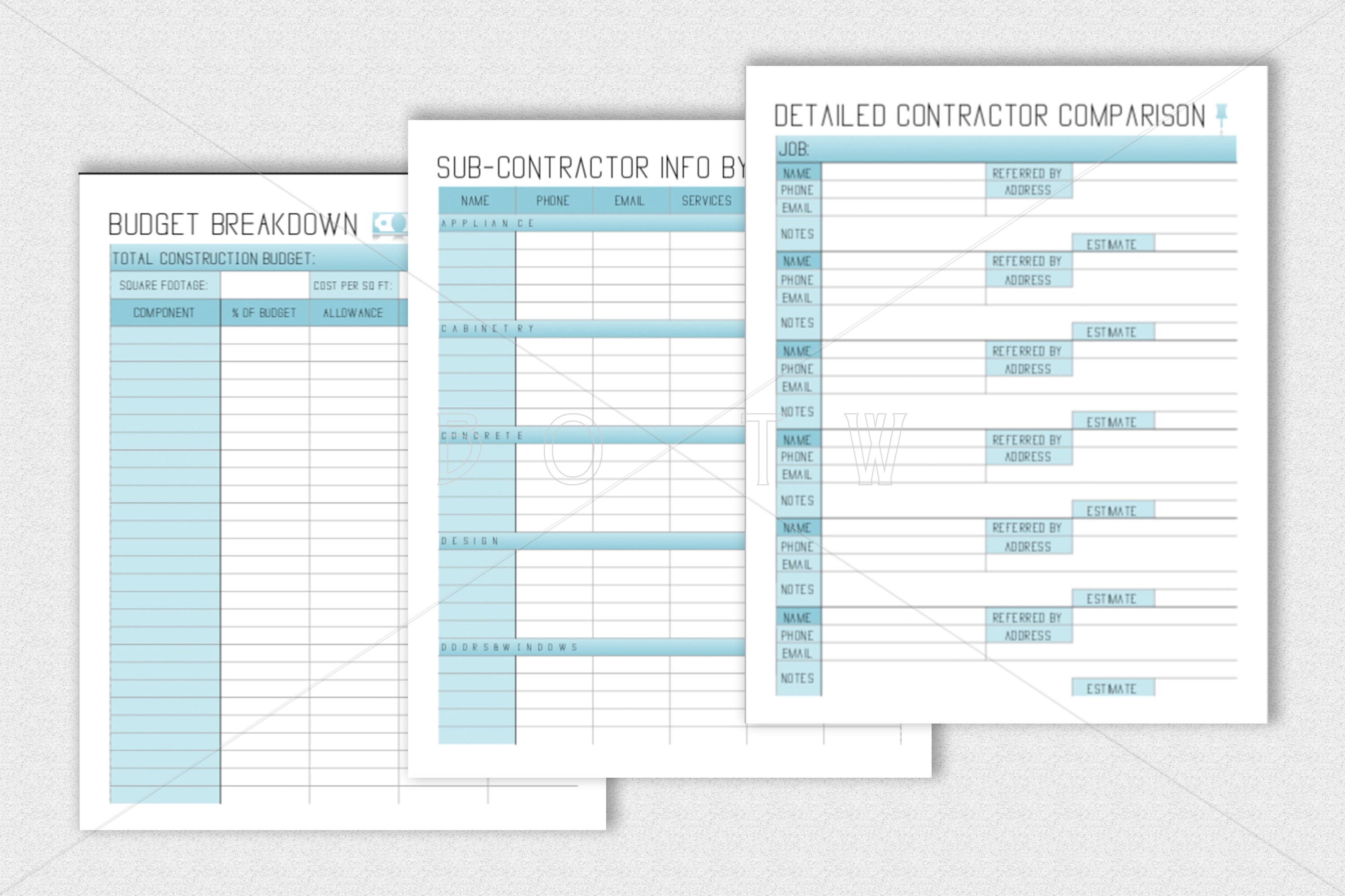 Blue New Home Building Construction Planner & Organizer - Over 60 ...