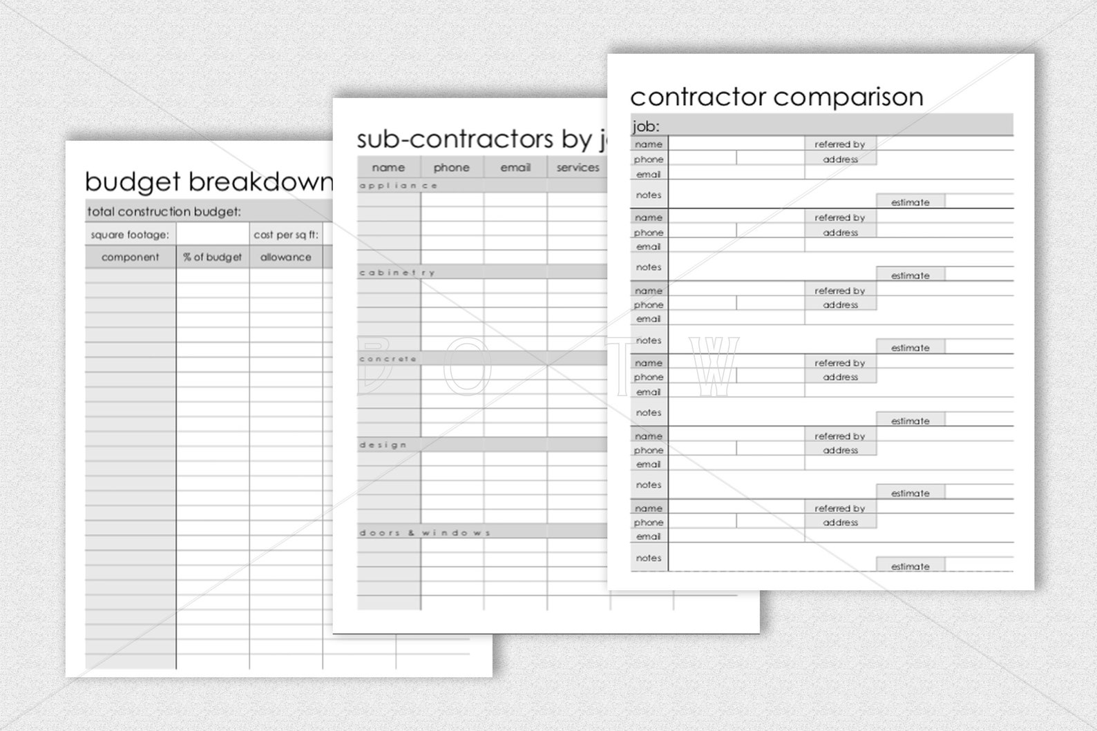 New Home Building Construction Planner & Organizer - Over 60 Instantly ...
