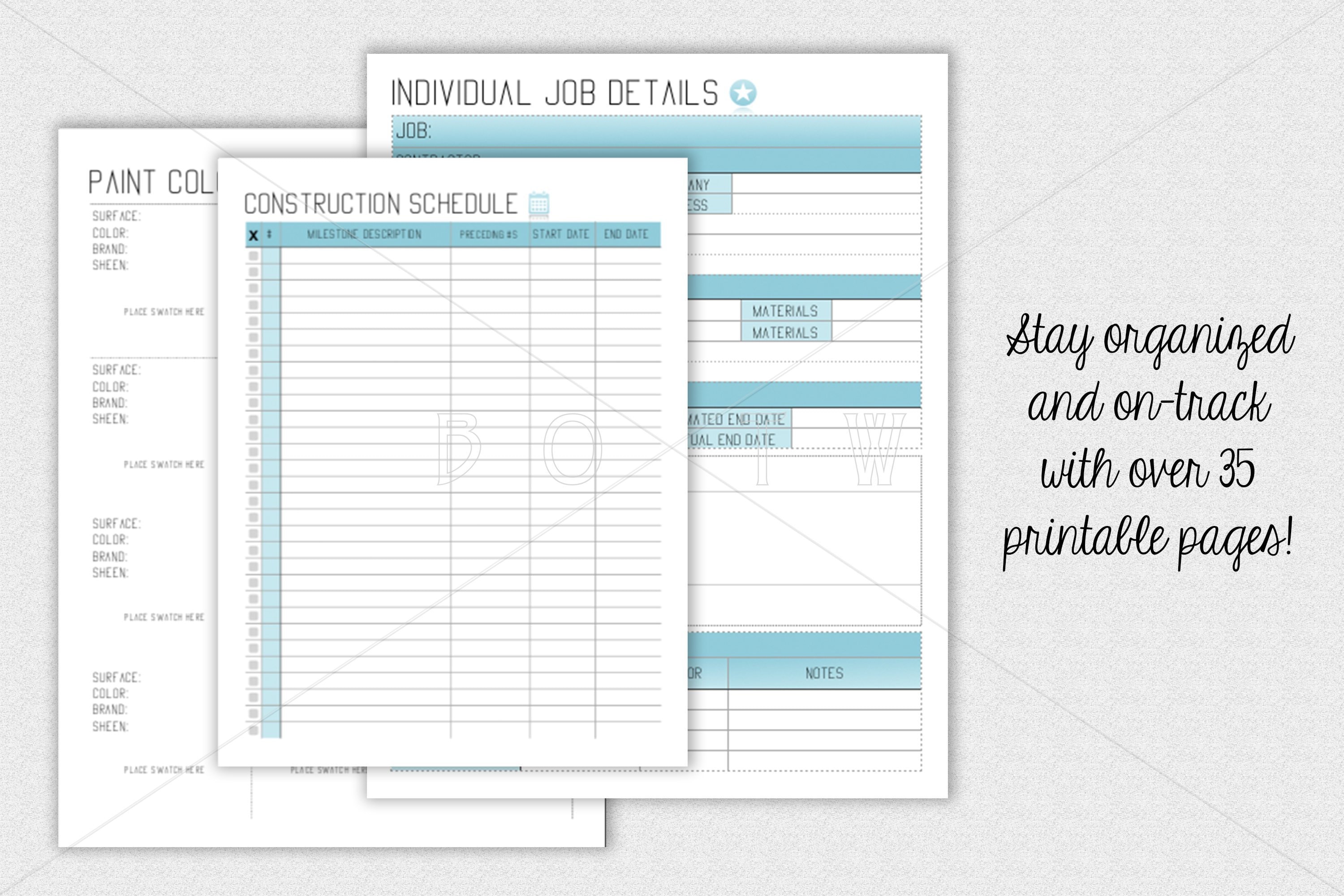 Blue New Home Building Construction Planner & Organizer - Over 60 ...
