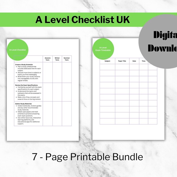 Exam Planner Excel - Etsy