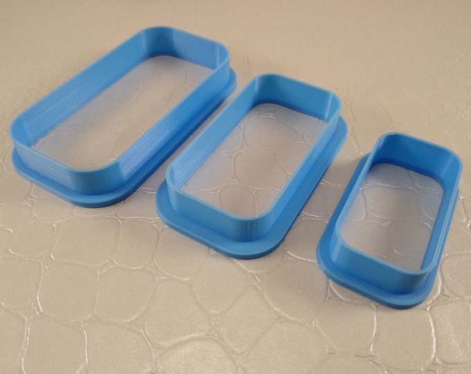 Rectangle Cutters With Rounded Corners Set of 3 Polymer Clay | Etsy