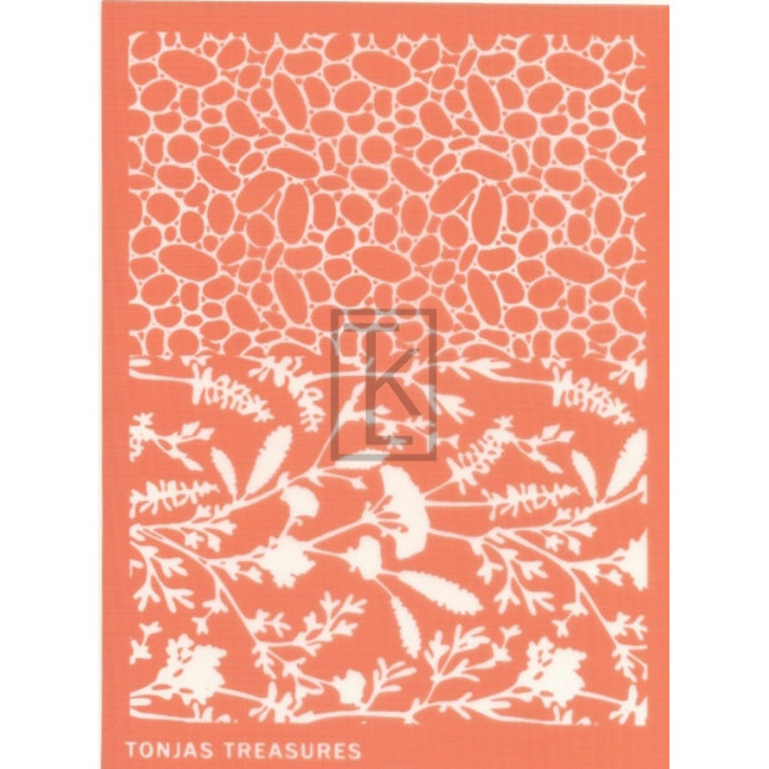 Polymer Clay Silkscreen River Rock Garden Duo 2 Patterns, Tonja's ...