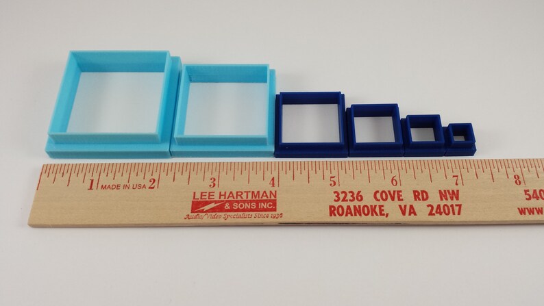 Square Cutter Set of 6 1/3 1/2 3/4 1 1 1/2 and 1 3/4 Inch - Etsy