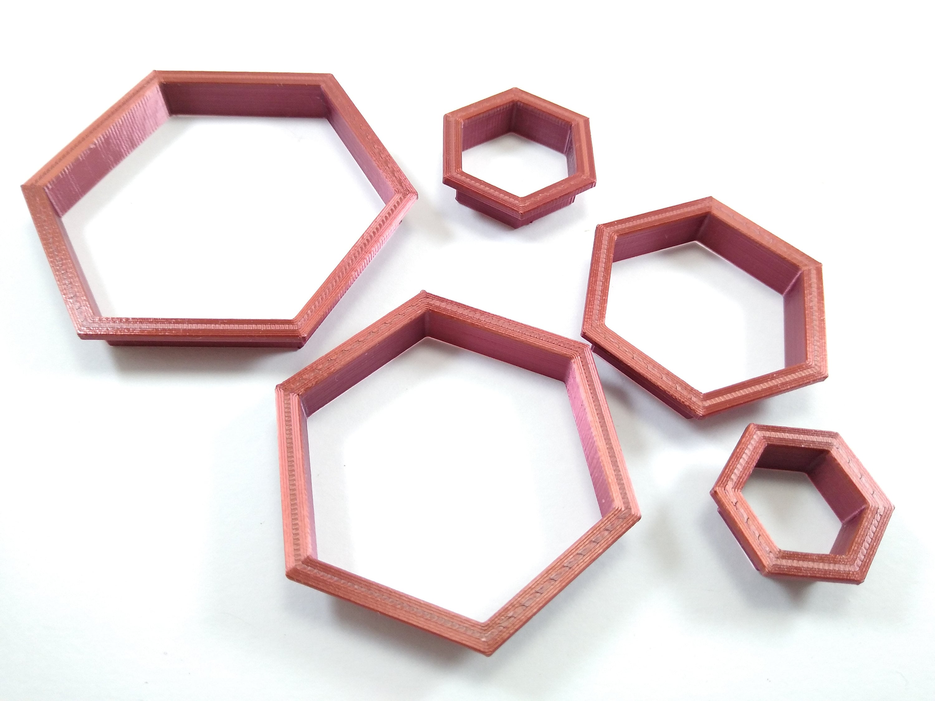 Hexagon Cutters Set of 5 For Polymer Clay or PMC 3D Printed | Etsy